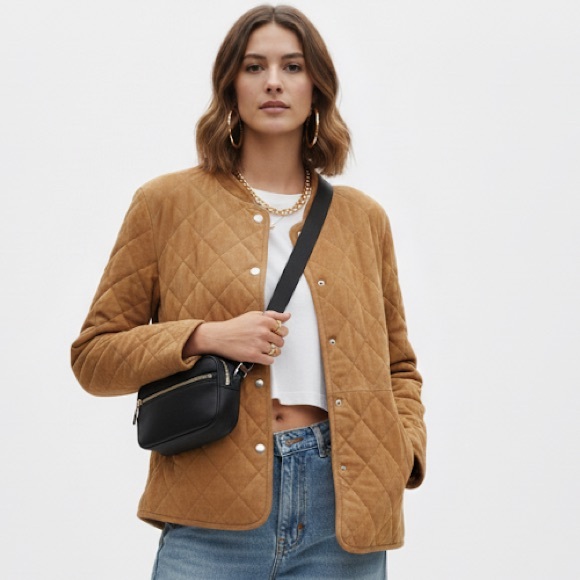 Charter Club | Jackets & Coats | Charter Club Brown Suede Quilted ...